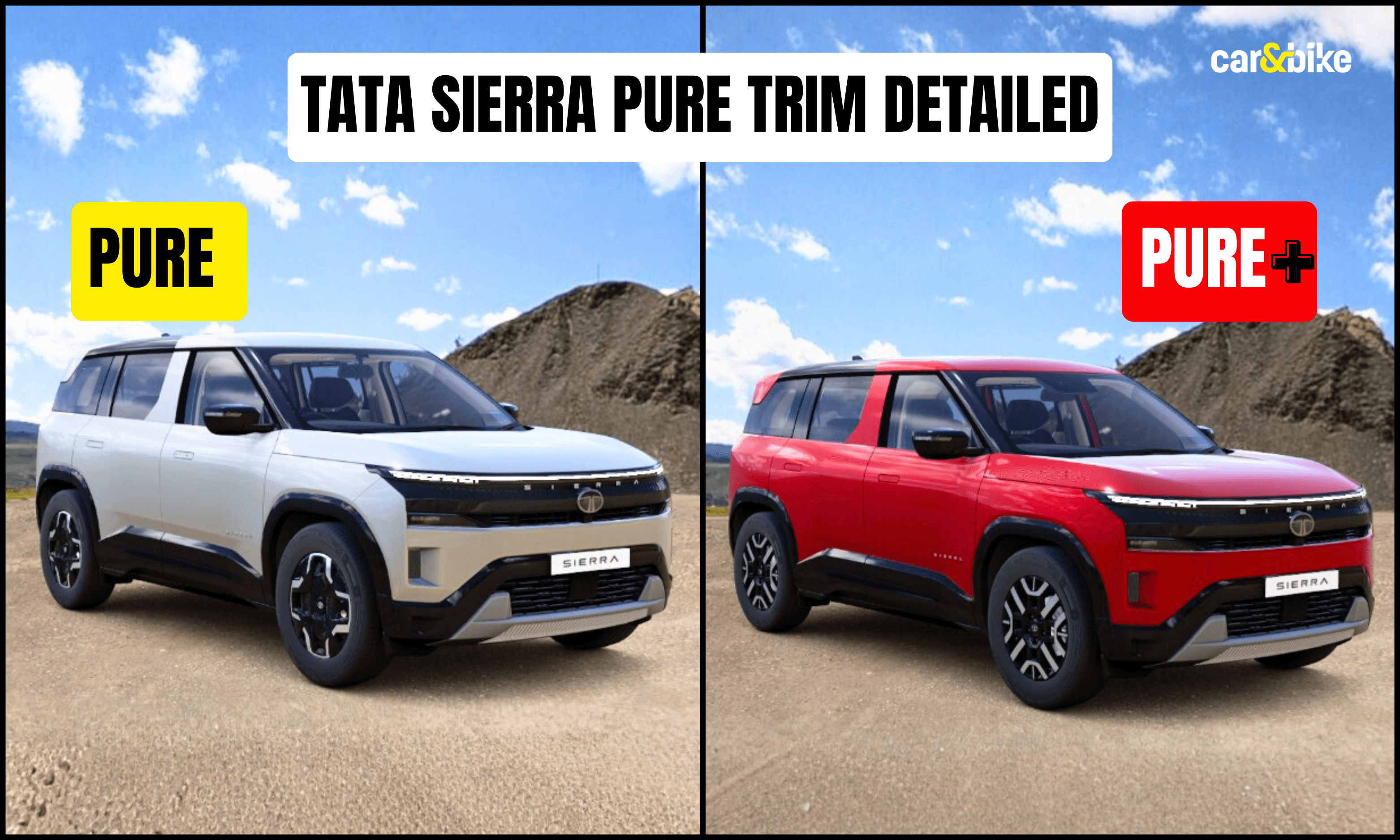 Tata Sierra Pure, Pure+ Variants Explained In Pictures