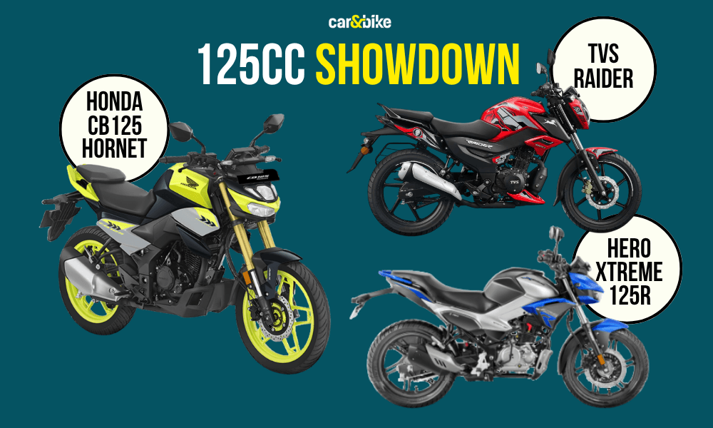 Honda CB125 Hornet vs Hero Xtreme 125R vs TVS Raider: Specifications Compared
