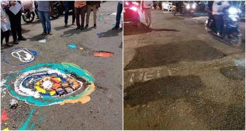 Residents Paint Potholes With Colours In Mumbai To Raise Awareness ...